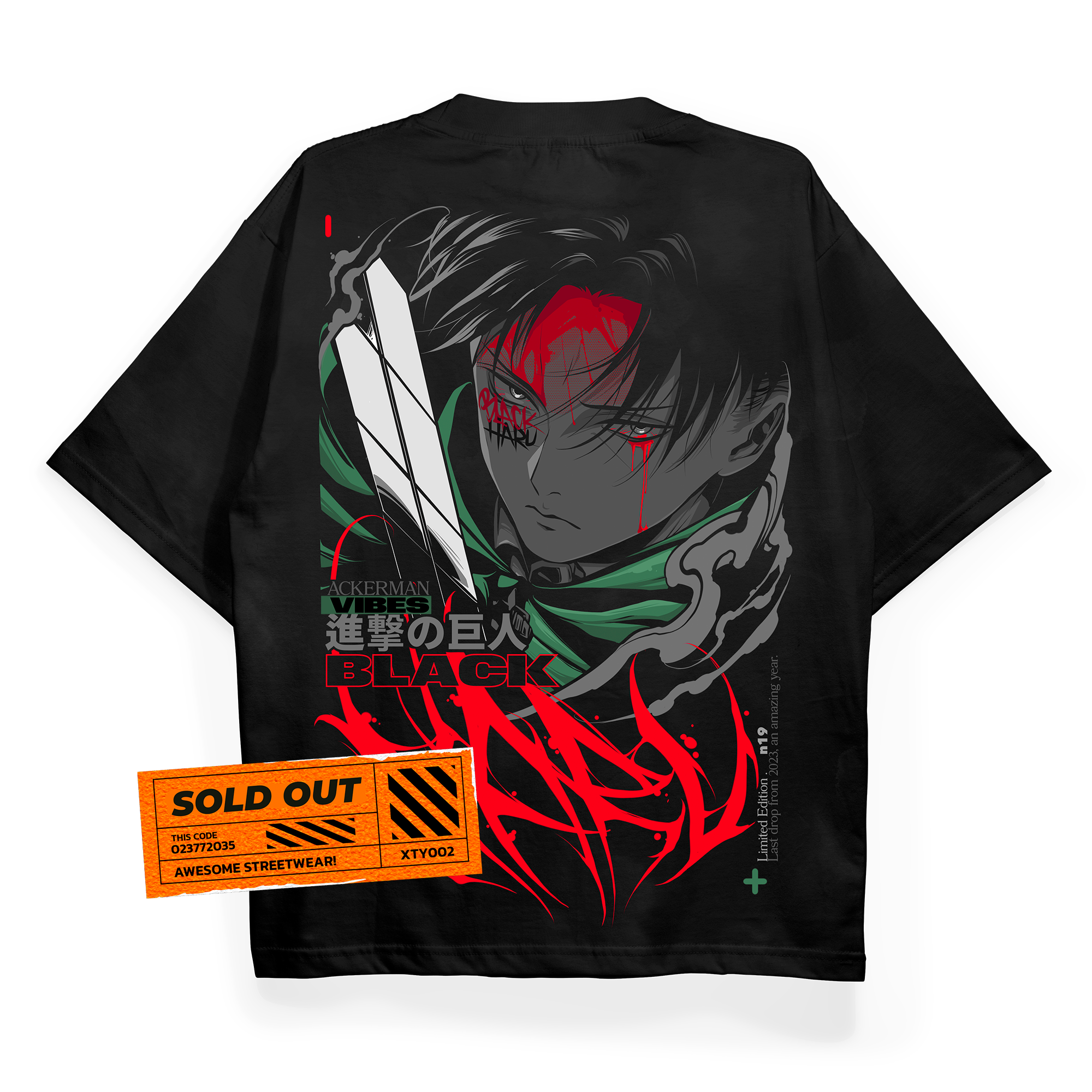 Ackerman Vibes (Limited) (Relaxed fit) – Black Haru